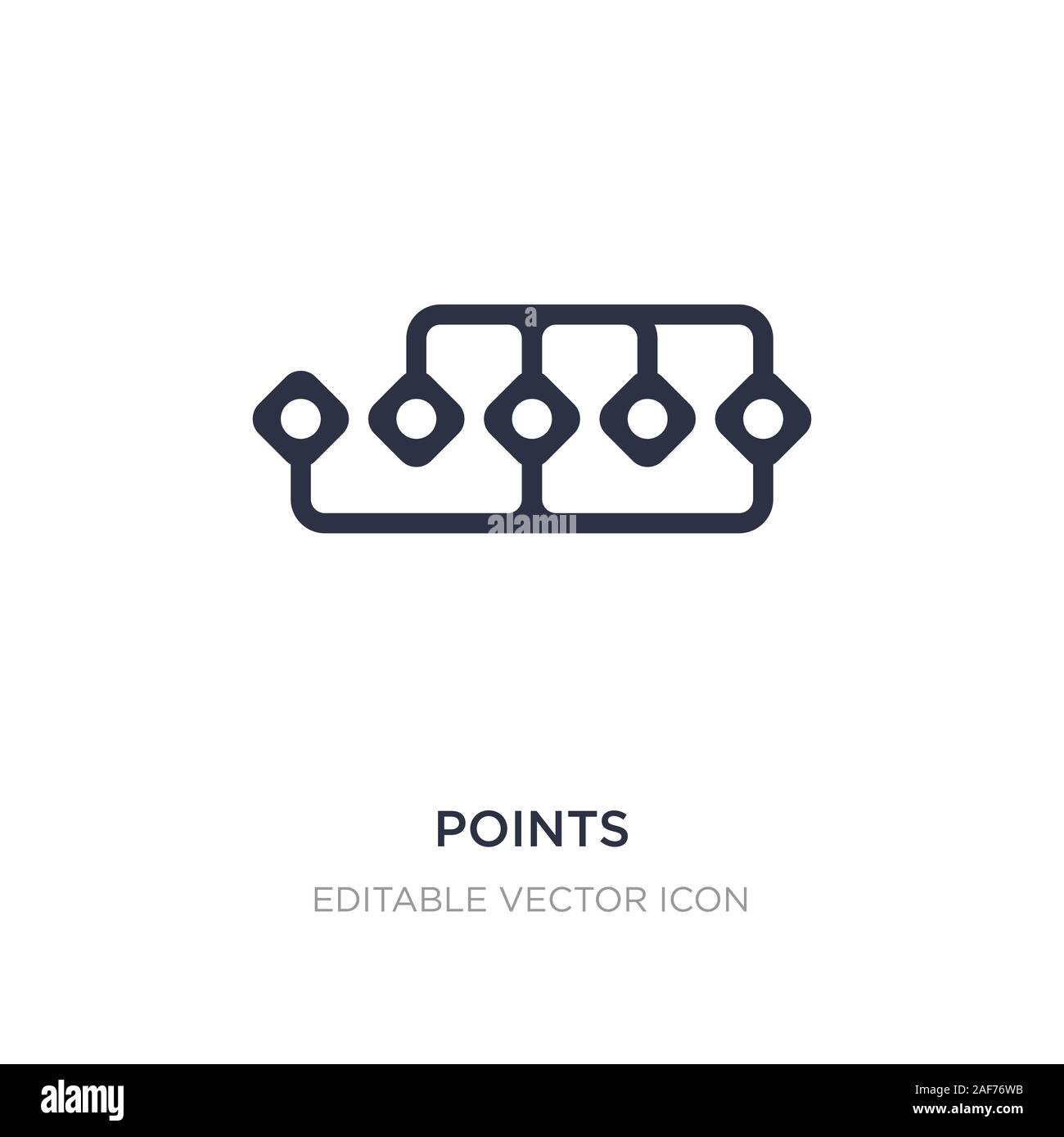 Punkte verbunden Chart Symbol auf weißem Hintergrund. Einfaches element ...