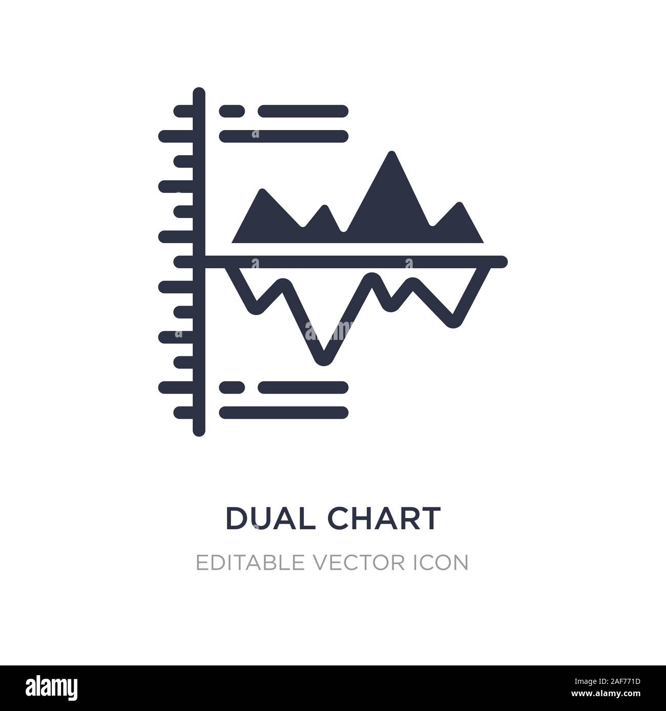 Dual Chart Symbol auf weißem Hintergrund. Einfaches element Abbildung ...