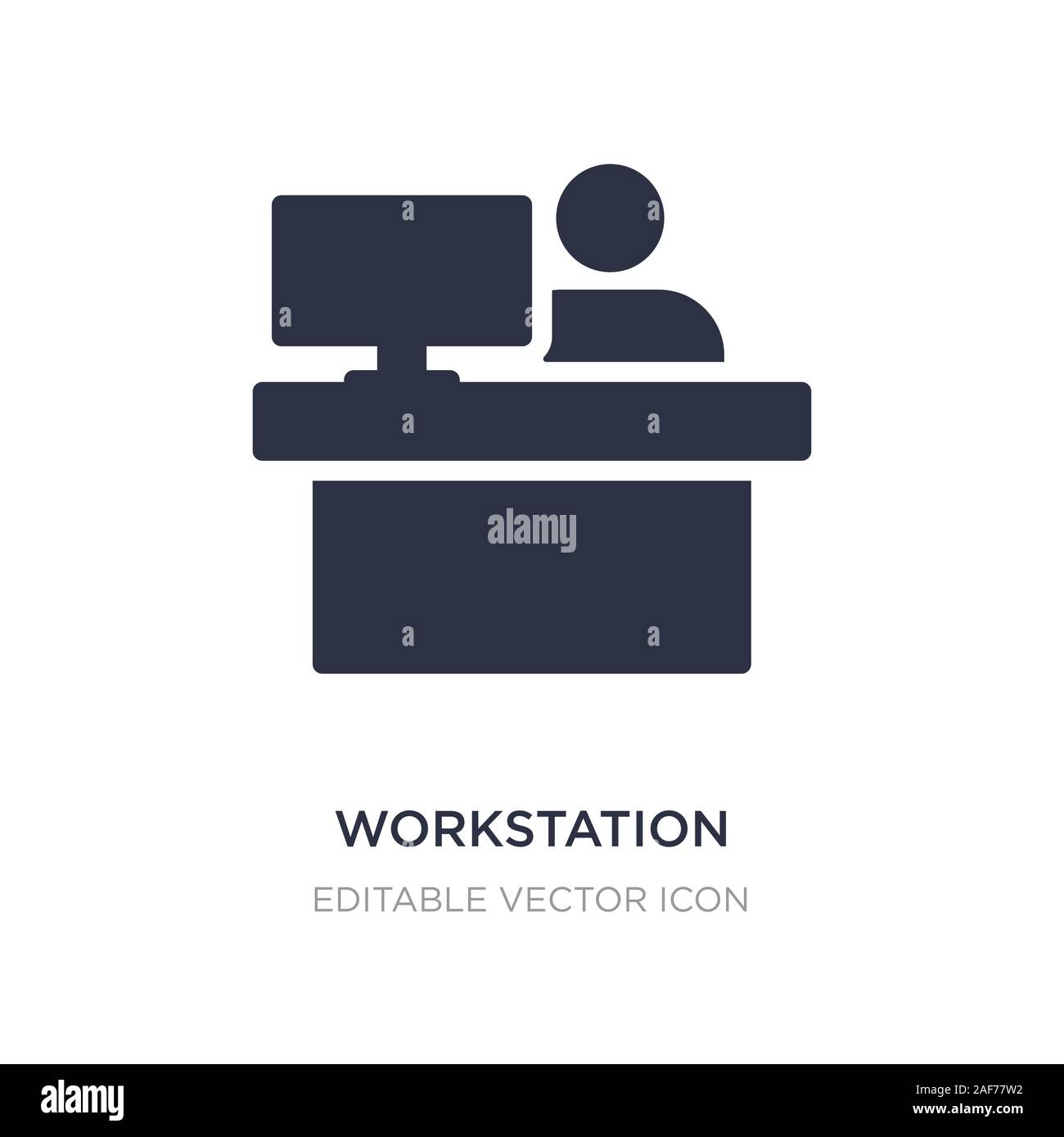 Workstation Symbol auf weißem Hintergrund. Einfaches element Abbildung ...