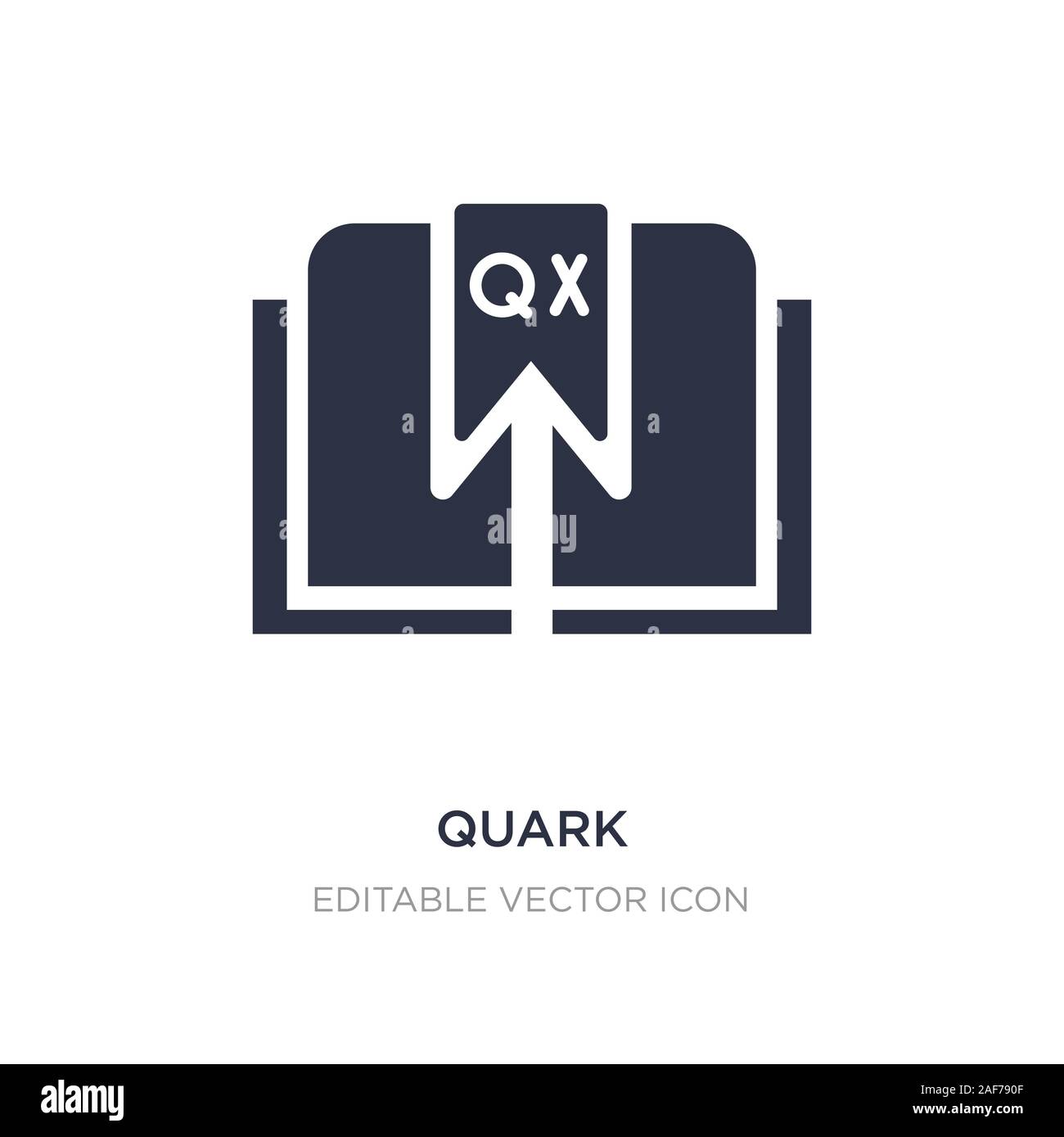 Quark Symbol auf weißem Hintergrund. Einfaches element Abbildung kann ...
