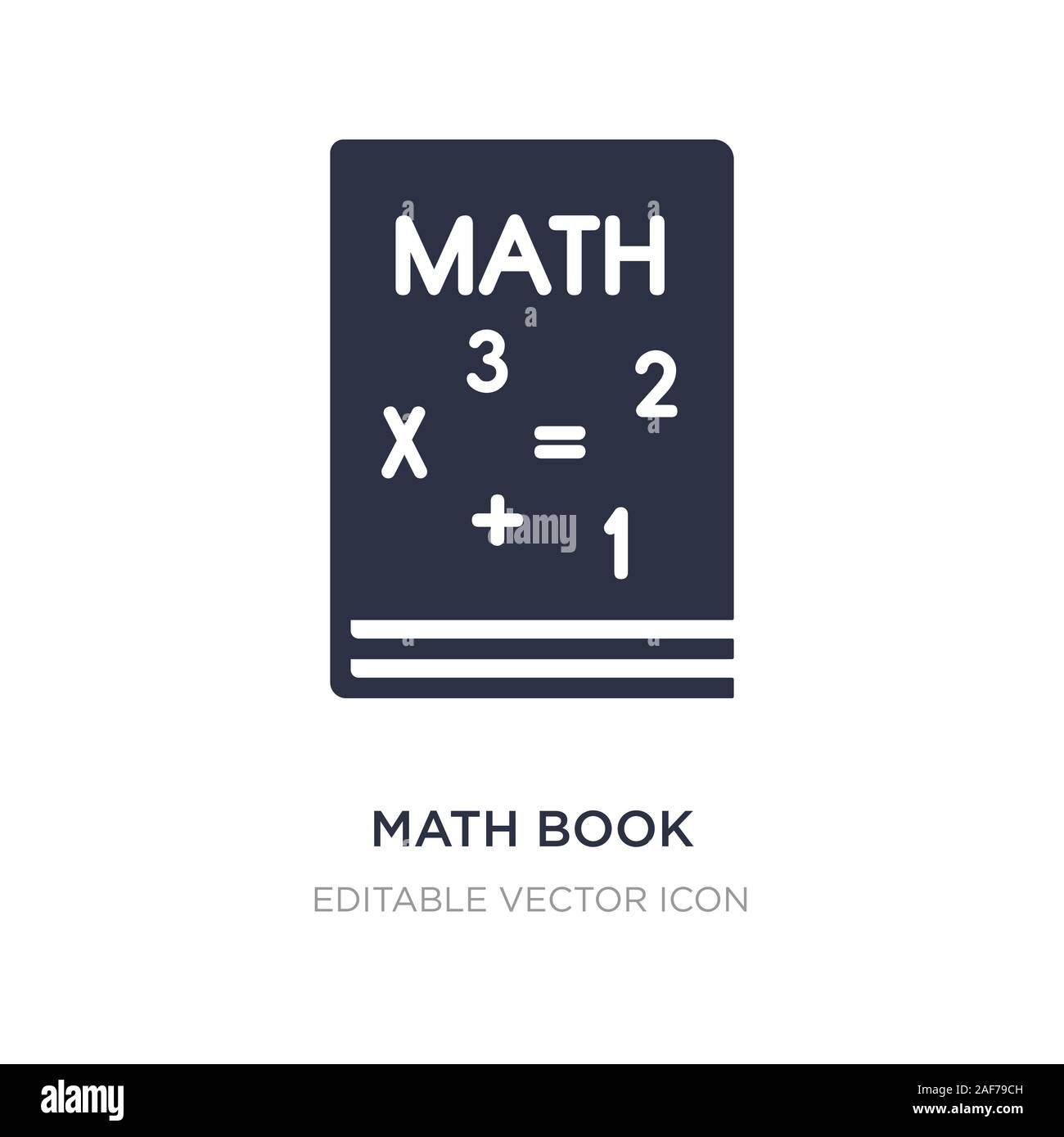 Mathe buch Symbol auf weißem Hintergrund. Einfaches element Abbildung ...