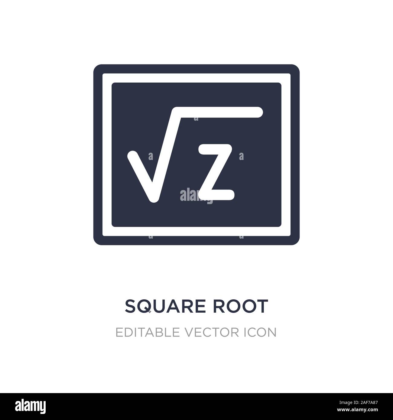 Quadratwurzel Symbol auf weißem Hintergrund. Einfaches element ...