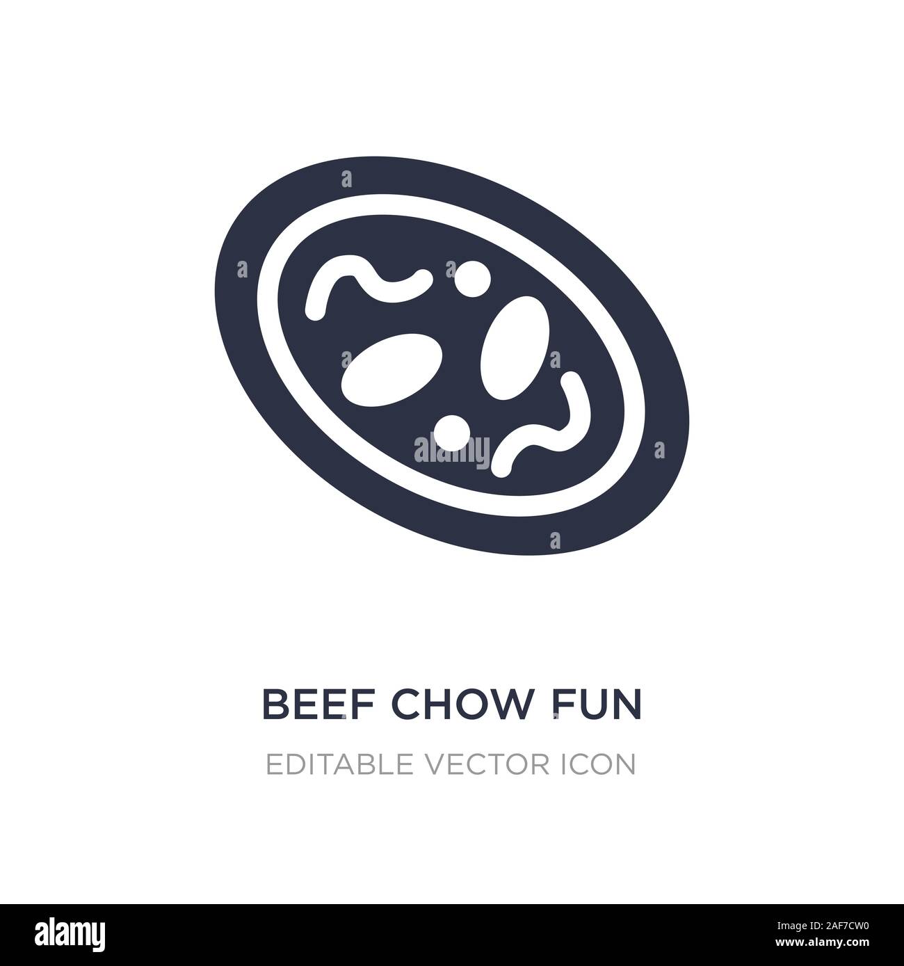 Beef chow Spaß Symbol auf weißem Hintergrund. Einfaches element ...