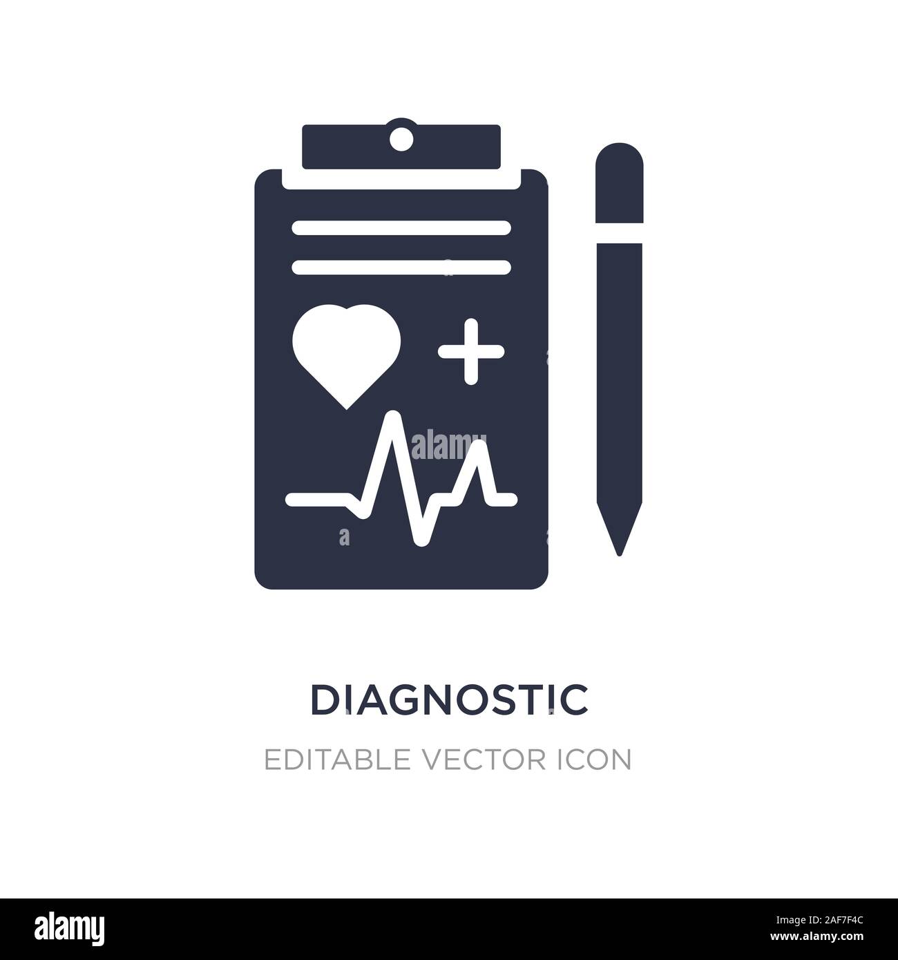 Diagnose Symbol auf weißem Hintergrund. Einfaches element Abbildung ...