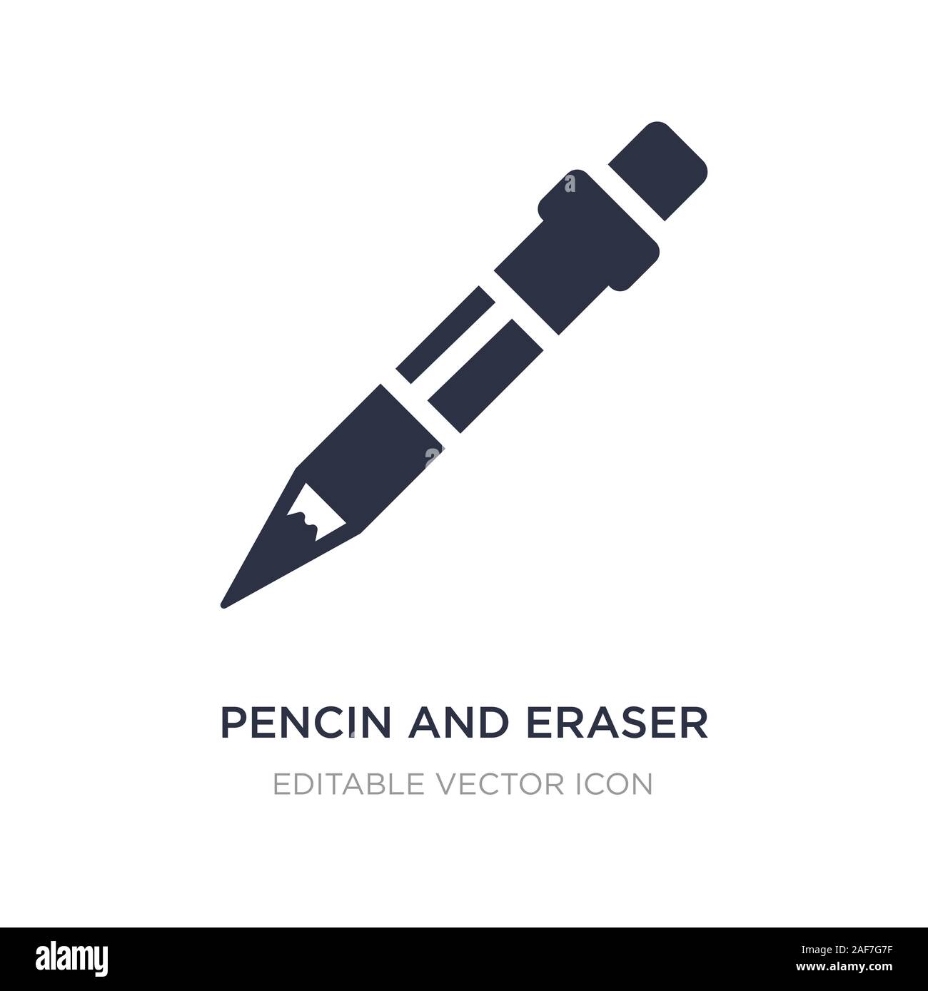 Pencin und Radiergummi Symbol auf weißem Hintergrund. Einfaches element ...