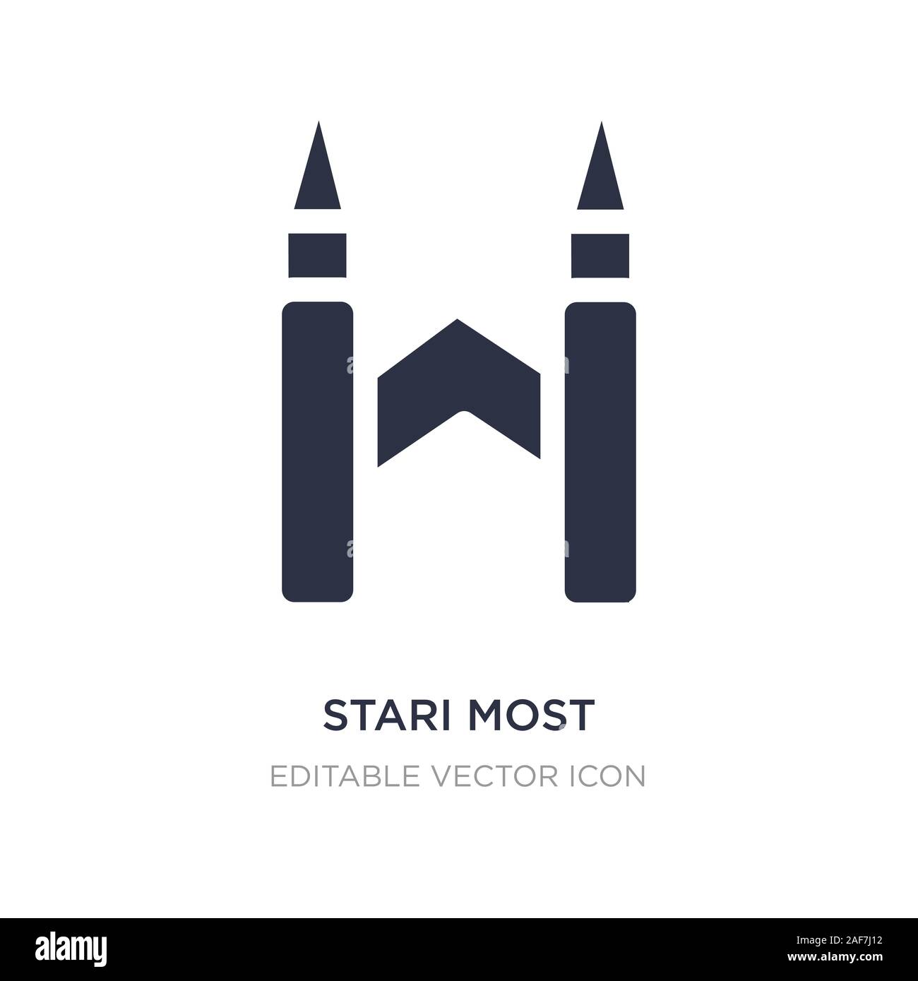 Stari most Symbol auf weißem Hintergrund. Einfaches element Abbildung ...