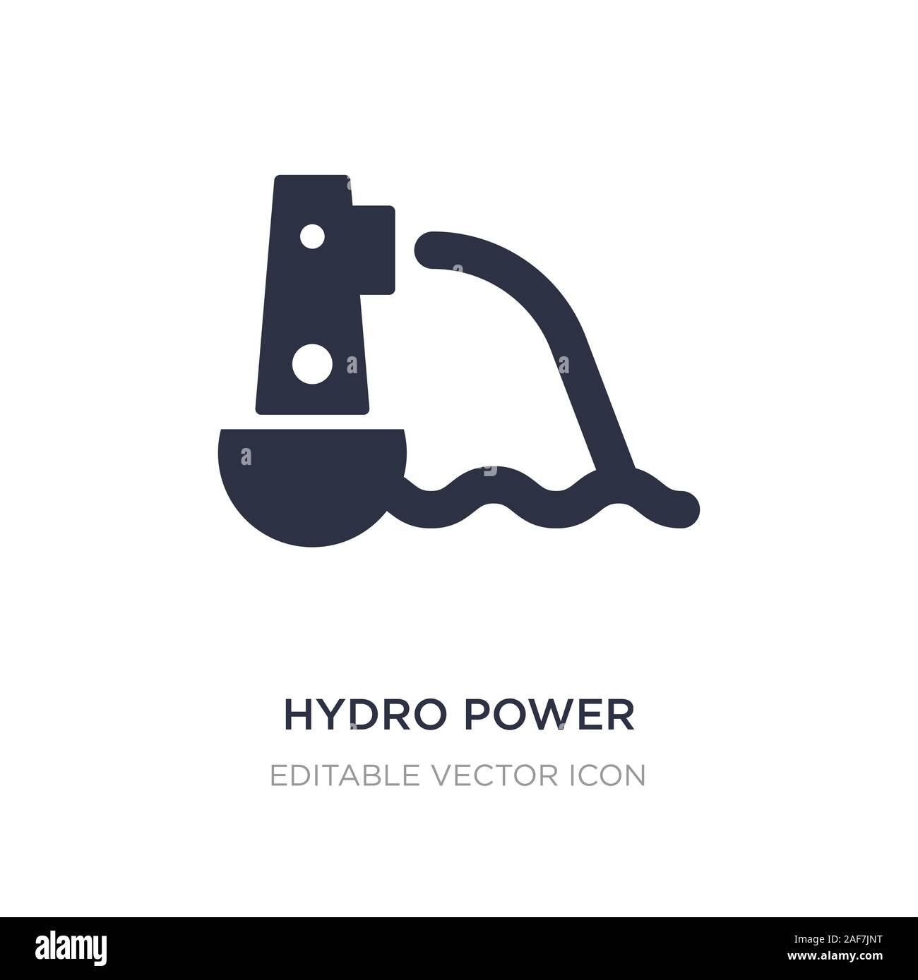 Hydro Power Generation Symbol auf weißem Hintergrund. Einfaches element ...