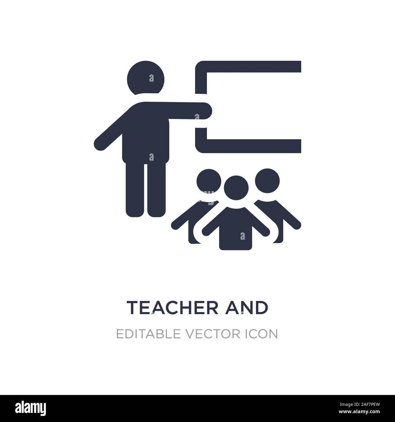 Lehrer und Schüler Symbol auf weißem Hintergrund. Einfaches element ...