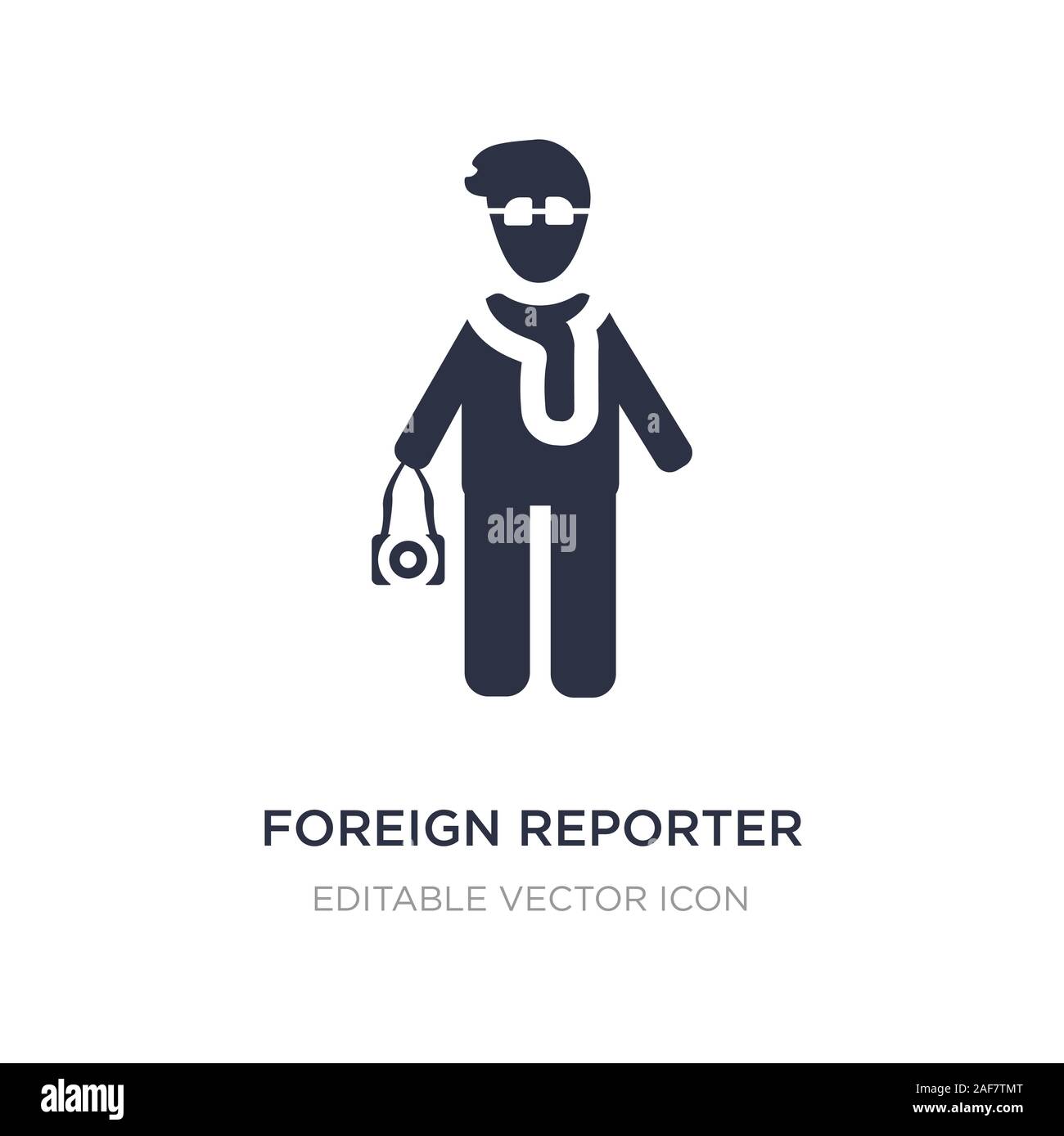 Ausländische Reporter Symbol auf weißem Hintergrund. Einfaches element ...