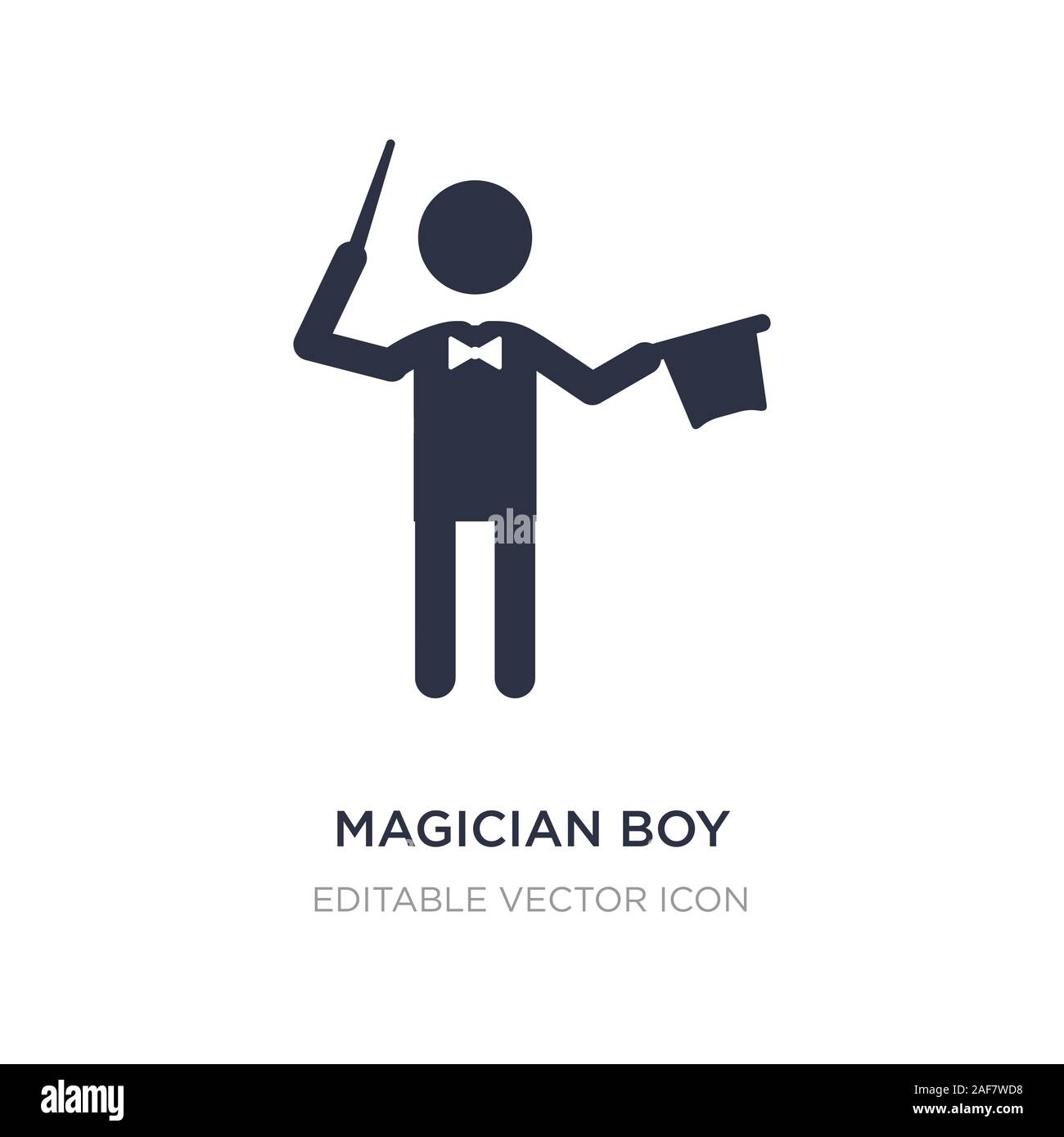 Magier junge Symbol auf weißem Hintergrund. Einfaches element Abbildung ...