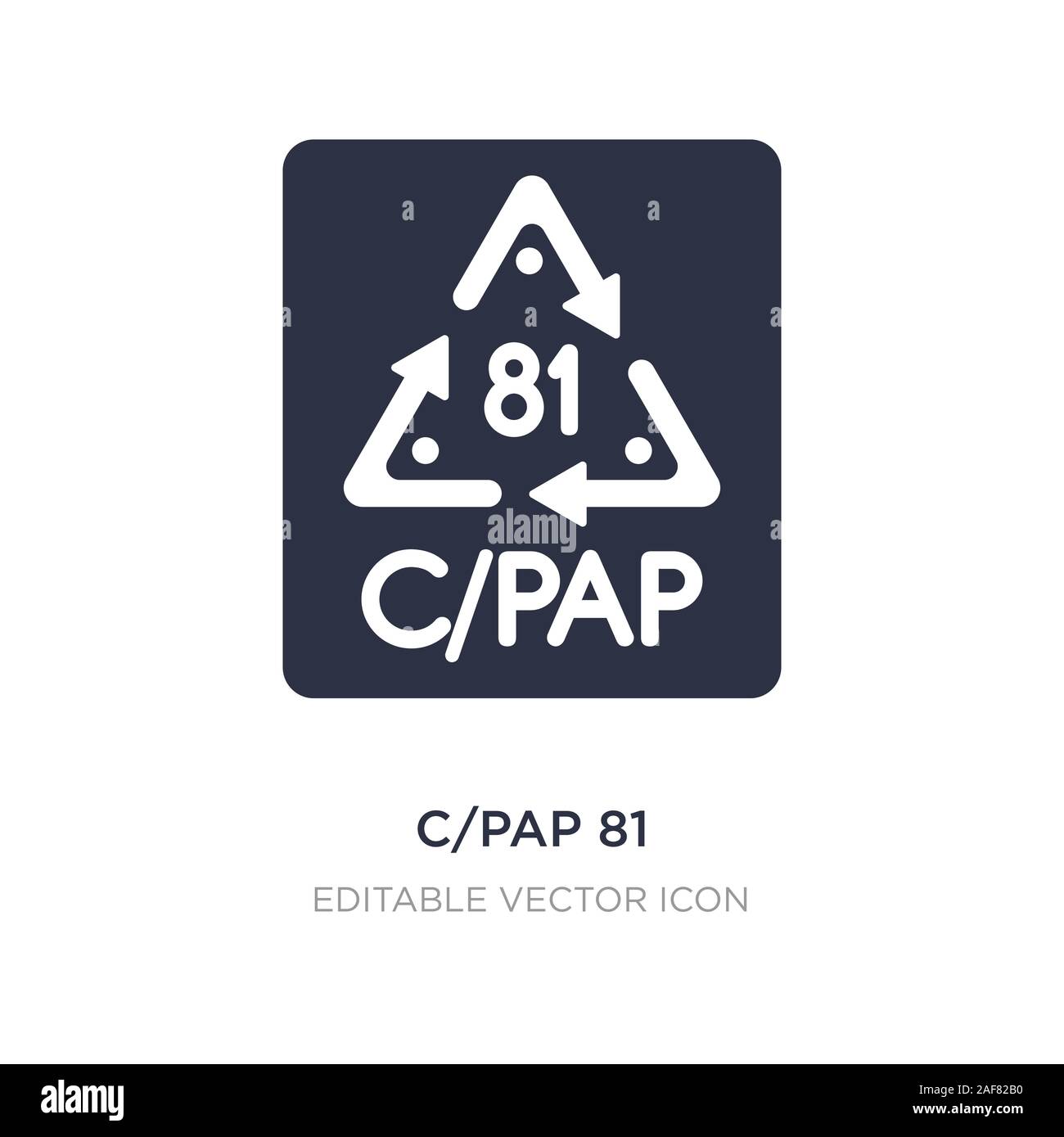 C/pap 81 Symbol auf weißem Hintergrund. Einfaches element Abbildung ...