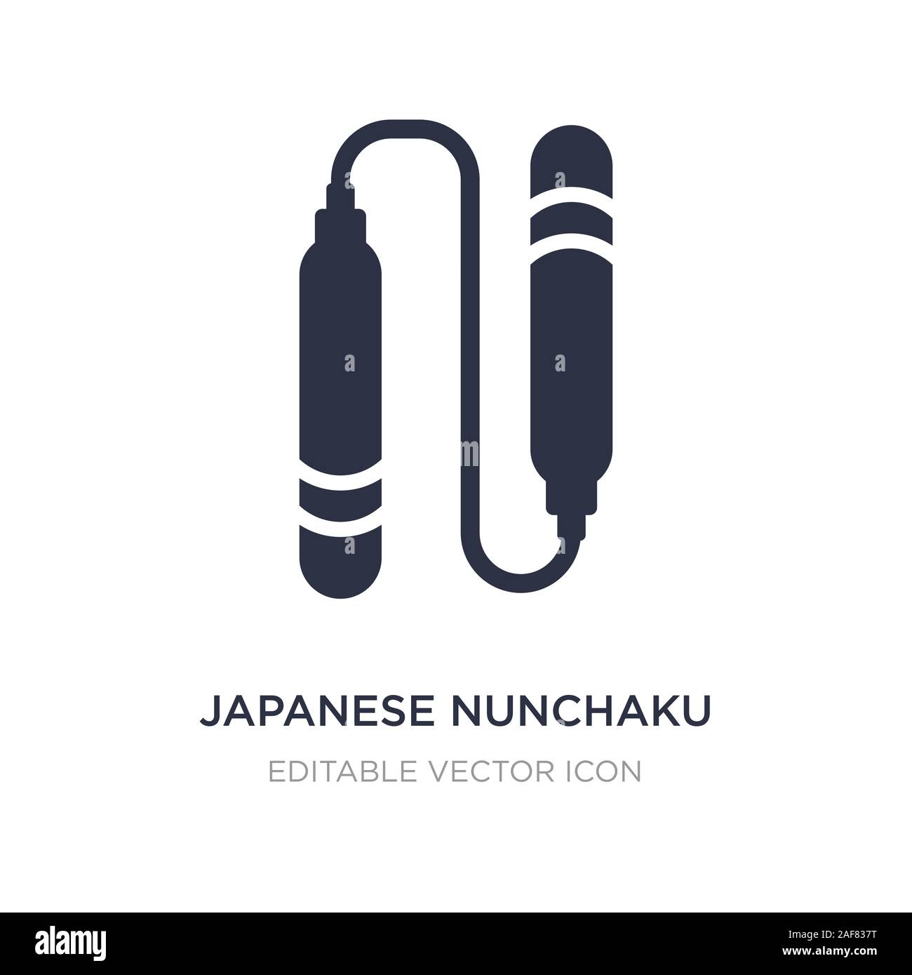 Japanische nunchaku Symbol auf weißem Hintergrund. Einfaches element ...