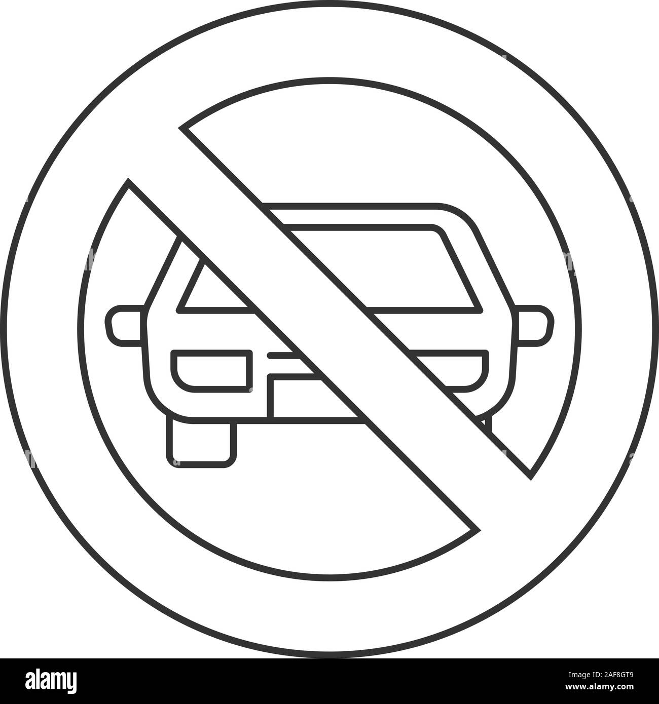 Verboten Schild mit dem Auto lineare Symbol. Kein Parkverbot. Stop ...