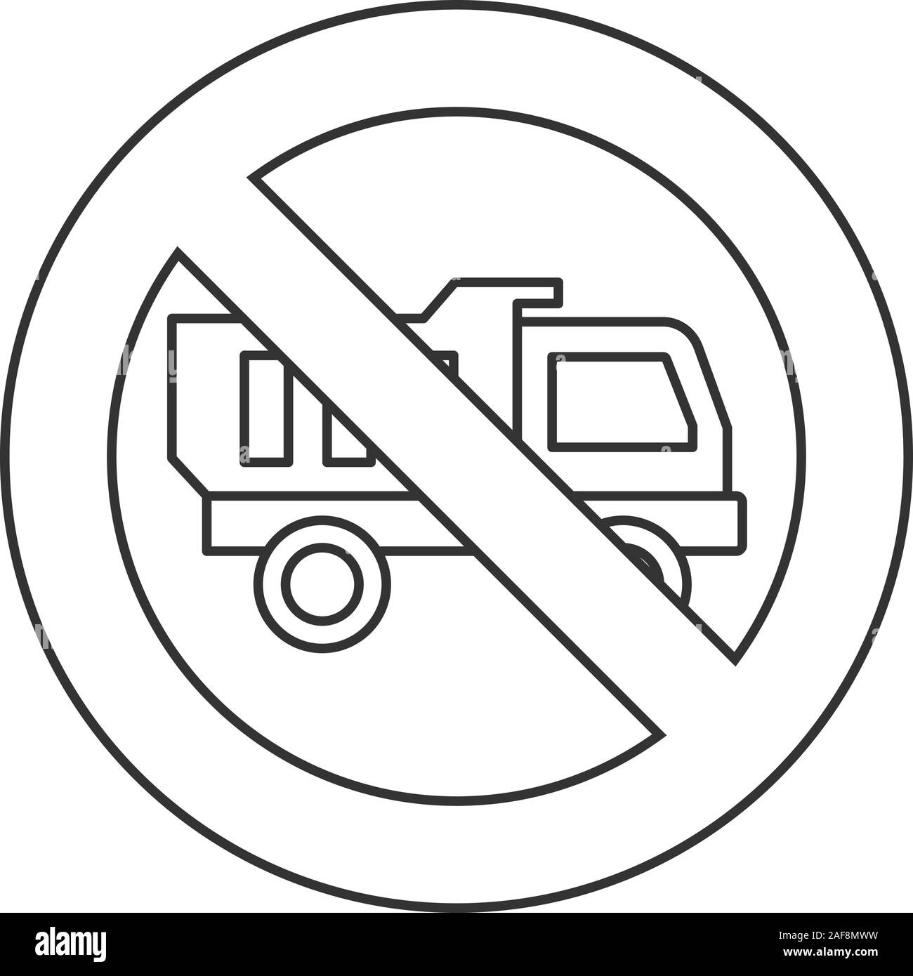 Verbotszeichen mit Lkw lineare Symbol. Keine LKW-Verbot. Stop Kontur ...