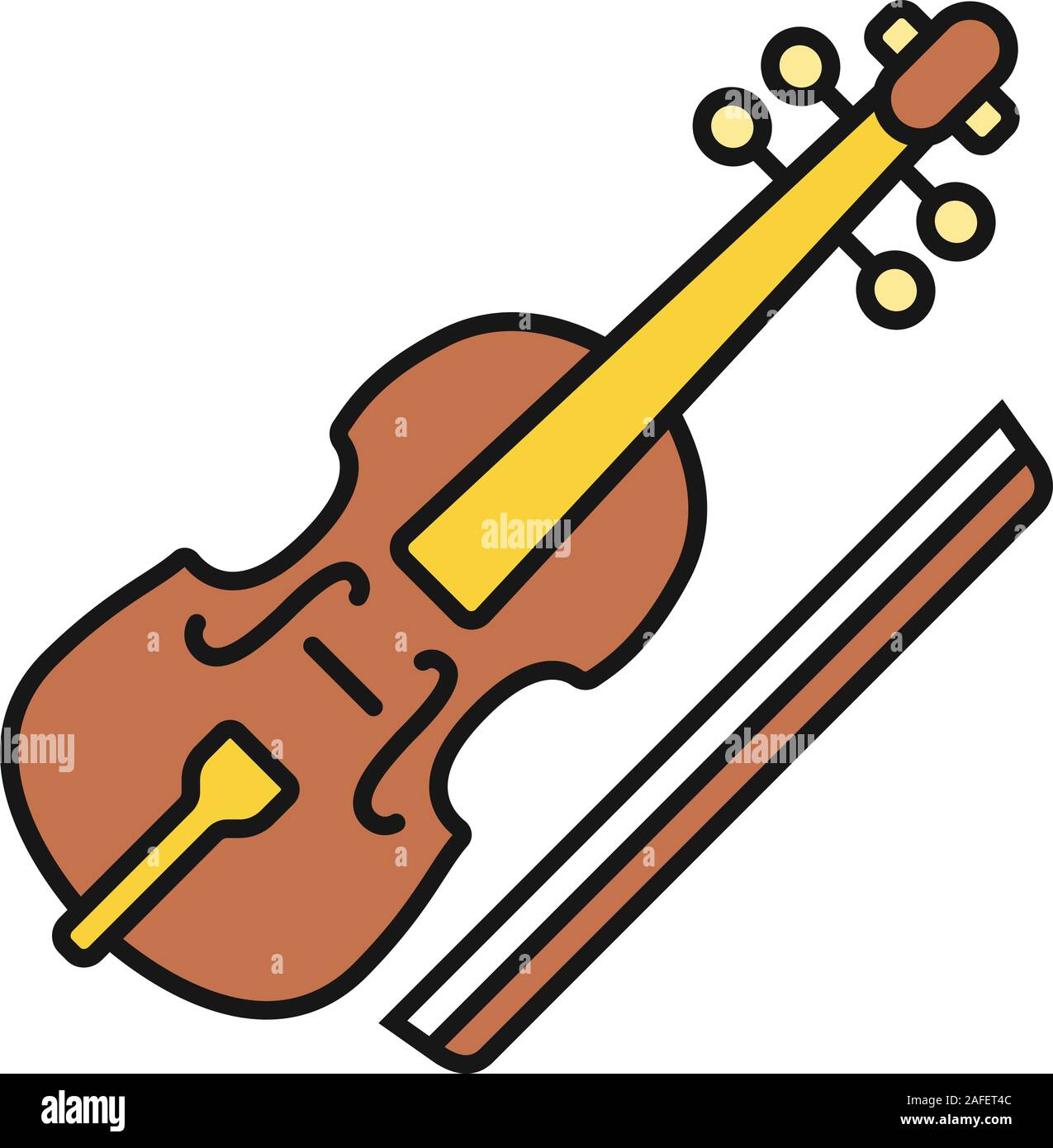 Viola und bogen farbe Symbol. Cello. Isolierte Vector Illustration ...