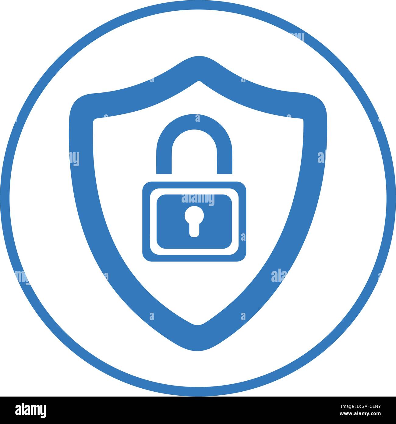 Vorhängeschloss in Security Shield, Schloss, Schutz, Sicherheit Symbol ...