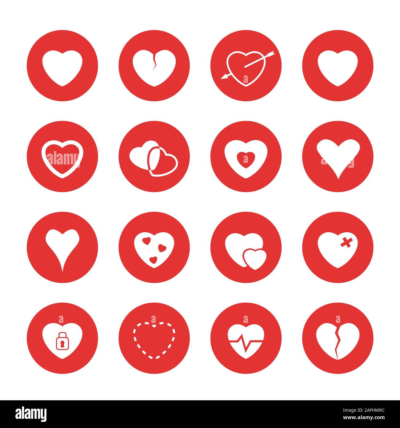 Herzen Symbole. Happy Valentine's Day zeichen Liebe Symbole Vector ...