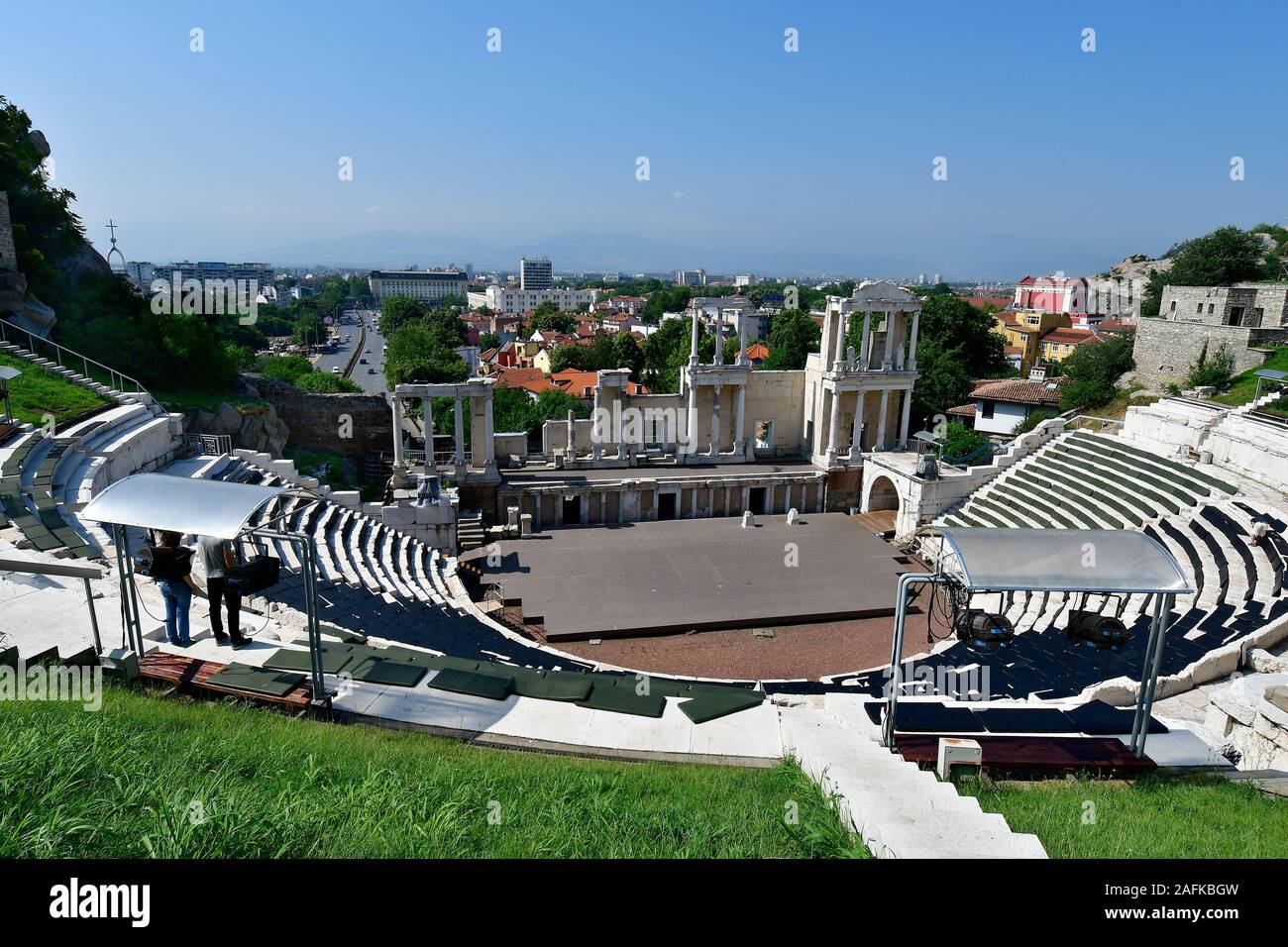 Bulgarien, das antike Römische Amphitheater in Plovdiv Stockfotografie ...