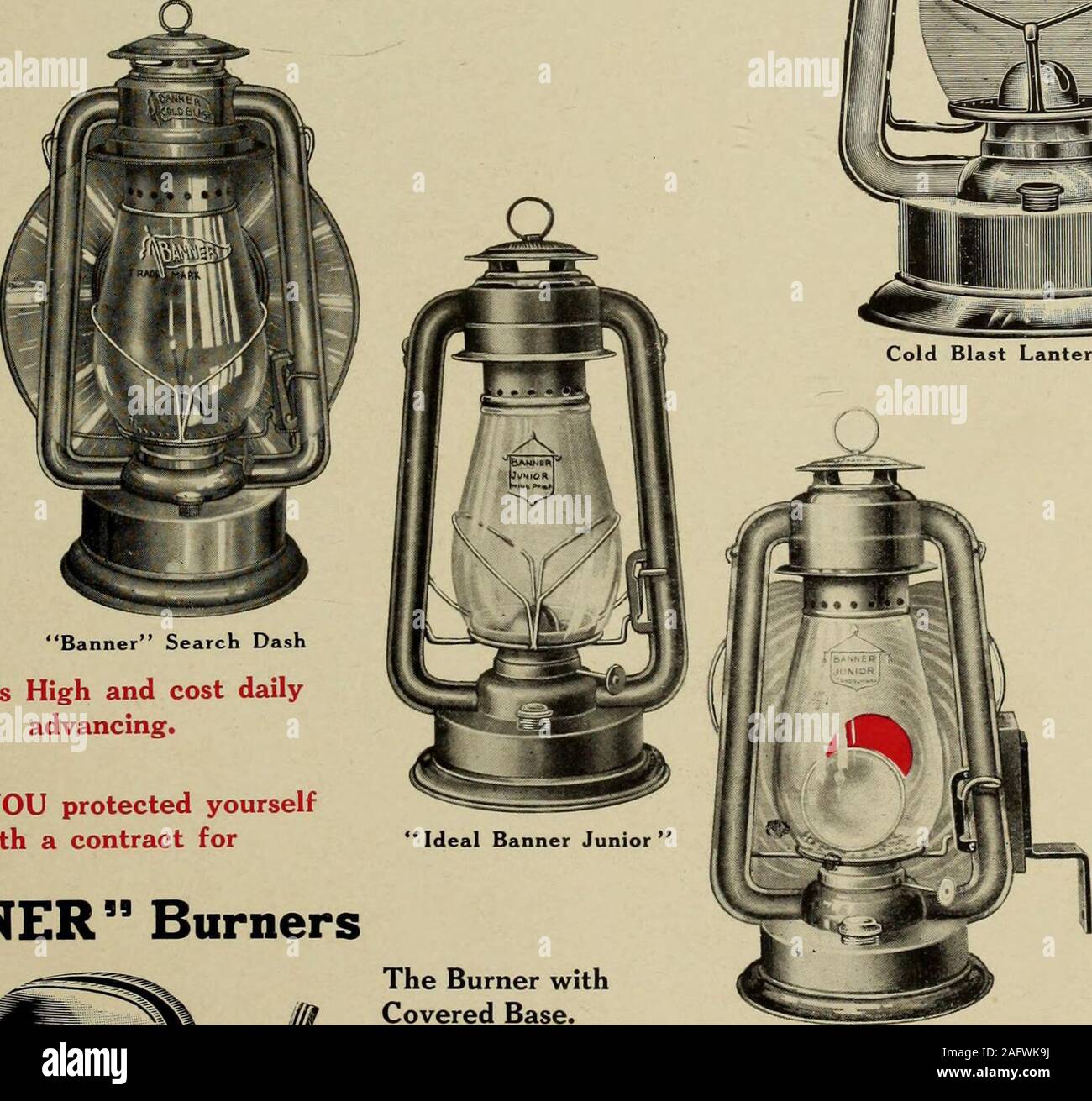 . Hardware merchandising August-oktober 1912. Kalte Blast Laterne, Nr. 2. HeavyMaterials! Banner ...
