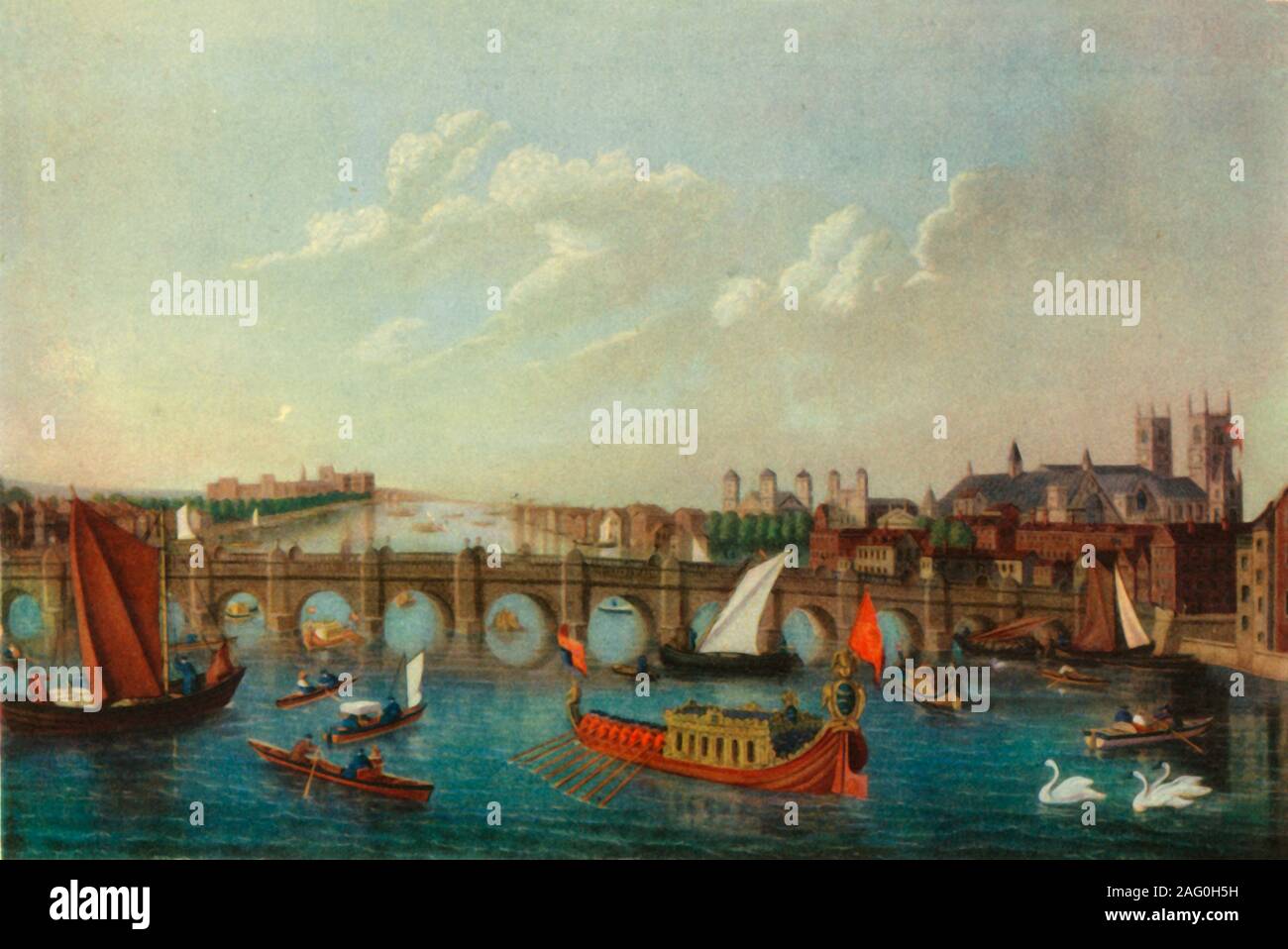 Die königliche Barke auf der Themse, London, c 1751, (1947). 'Ansicht ...