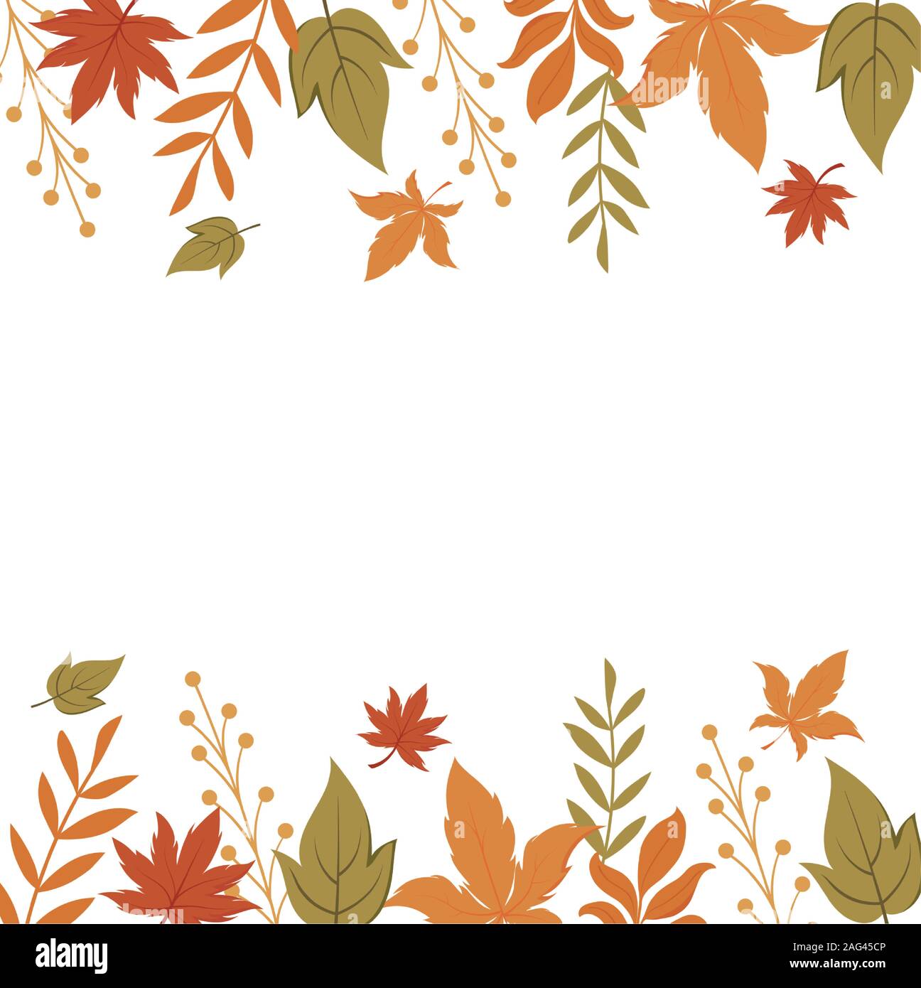 Rahmen der Blätter im Herbst Jahreszeit Natur ornament Design, Garten ...