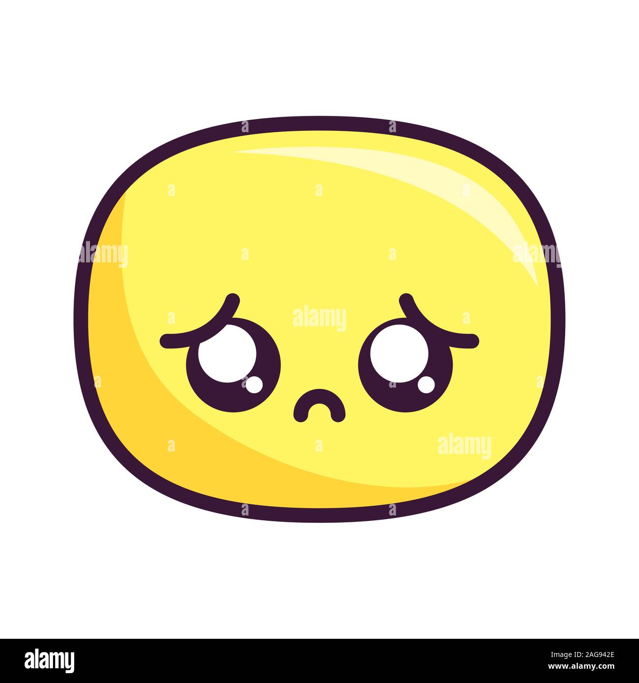 Traurig oval cartoon Design, Kawaii Ausdruck niedlichen Charakter ...