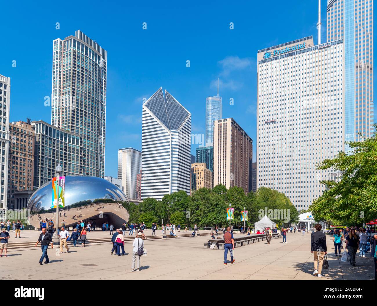 Millennium Park, Chicago. Anish Kapoors "Cloud Gate' Skulptur im ...