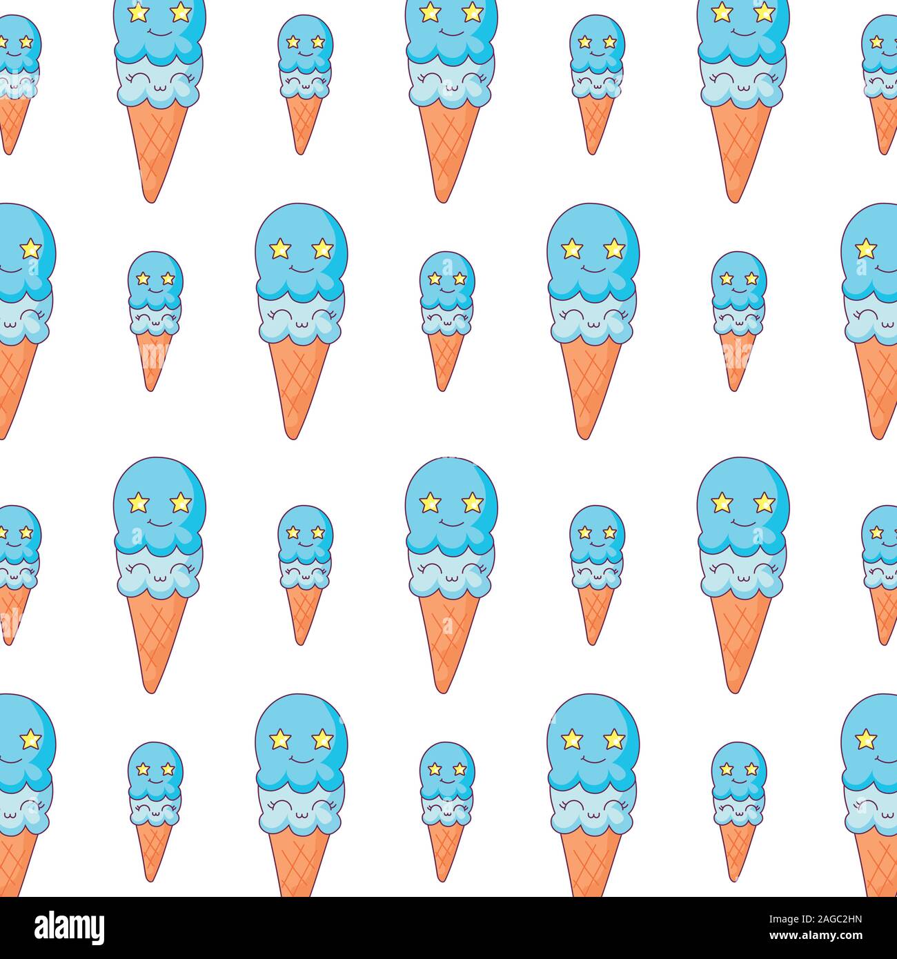 Eis cartoons Hintergrund Design, Kawaii Ausdruck niedlichen Charakter ...