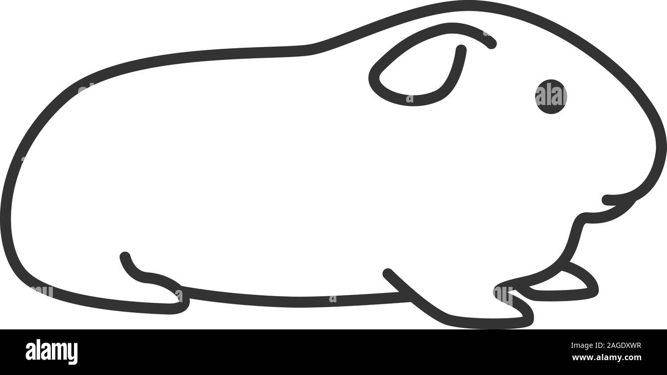 Cavia lineare Symbol. Dünne Linie Abbildung. Inländische ... Cavia lineare Symbol. Dünne Linie Abbildung. Inländische ...