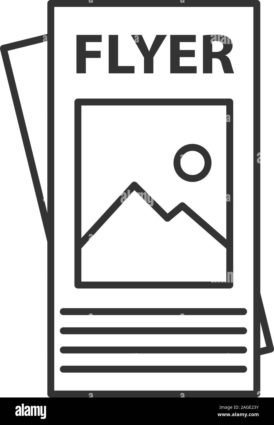 Flyer mockup lineare Symbol. Dünne Linie Abbildung ...