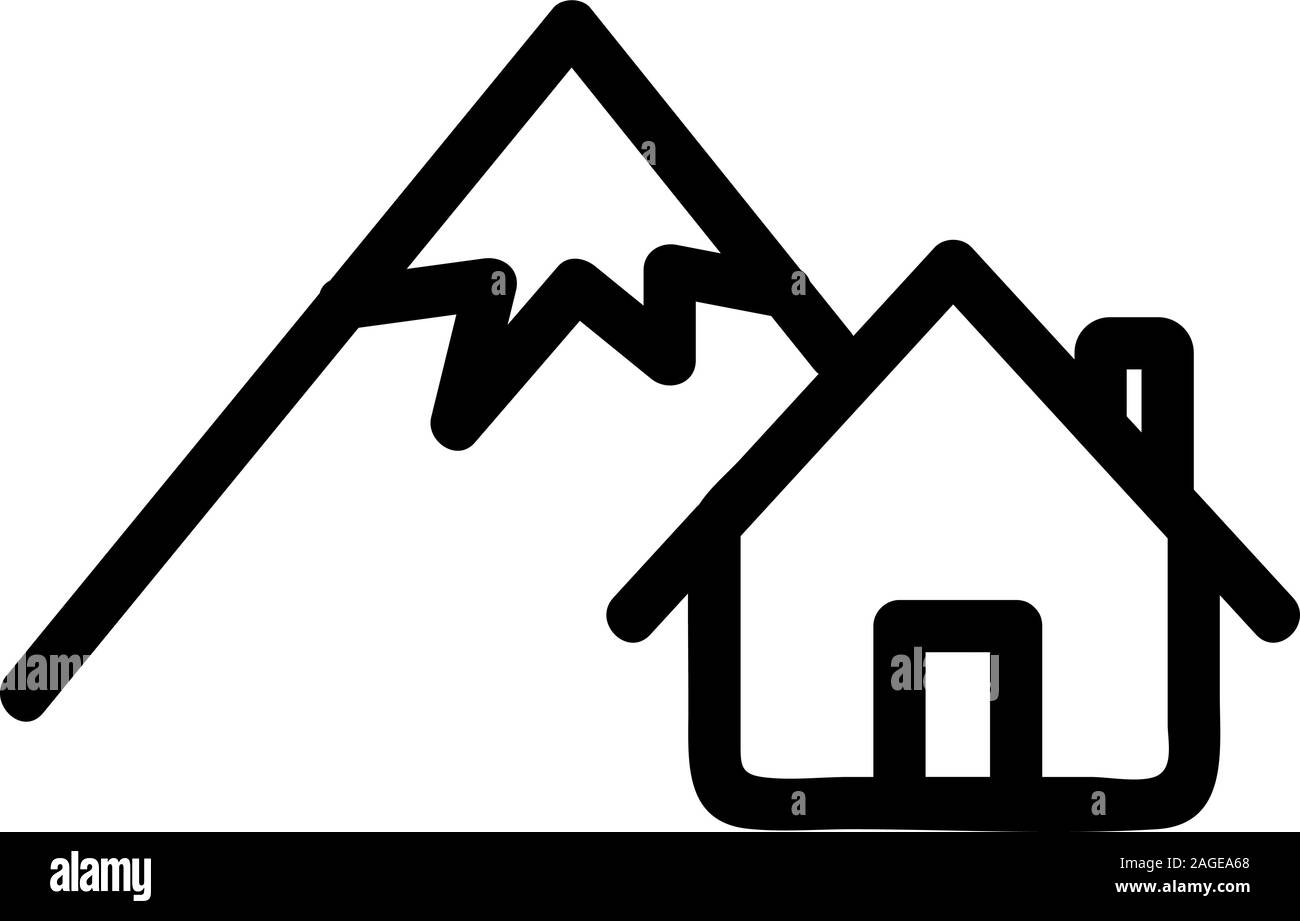 Ein Haus in den Alpen Symbol Vektor. Isolierte Kontur symbol Abbildung ...