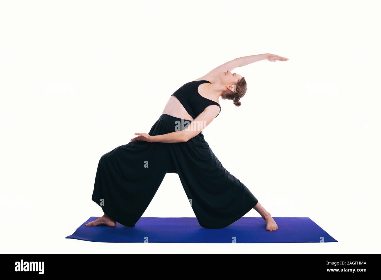 Viparita virabhadrasana oder reverse warrior pose Ausgeschnittene ...