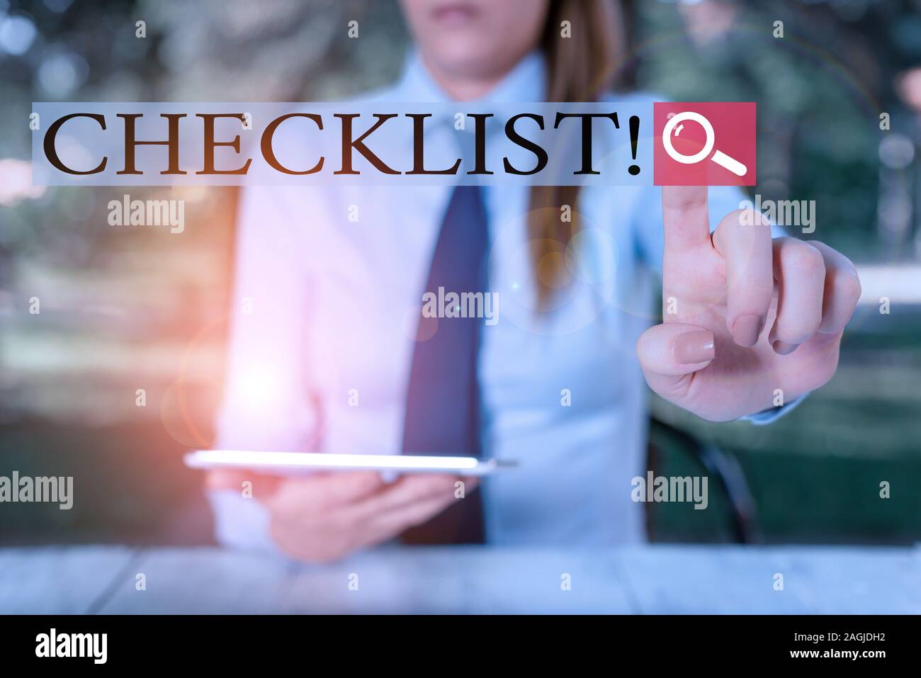Text Zeichen angezeigt Checkliste. Business Foto präsentiert Liste ...