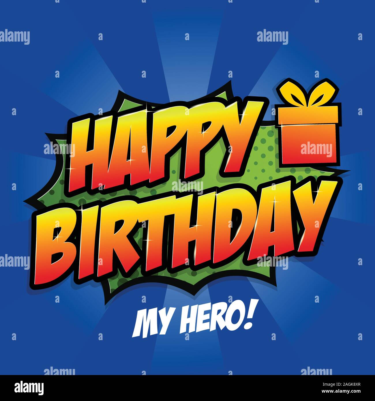 Geburtstag Comic Text. Isolierte Vector Illustration Stock-Vektorgrafik ...