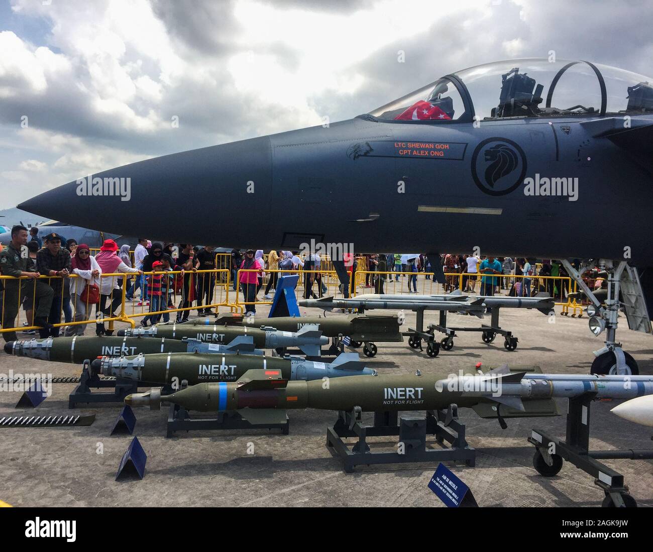 Langkawi, Malaysia - Mar 29, 2019. Eine McDonnell Douglas F-15SG Strike ...