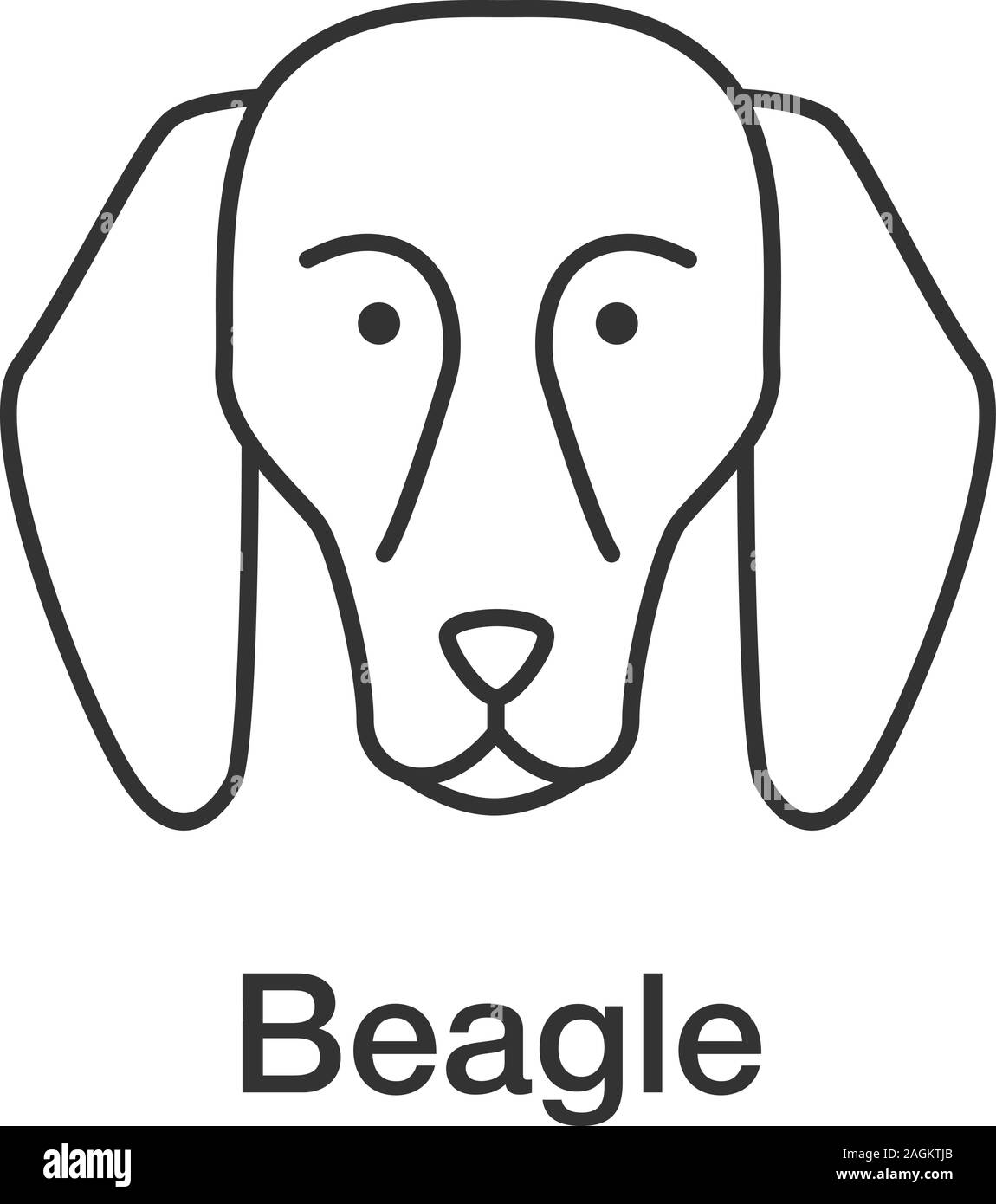 Beagle lineare Symbol. Dünne Linie Abbildung. Hund Hunderasse. Kontur ... Beagle lineare Symbol. Dünne Linie Abbildung. Hund Hunderasse. Kontur ...