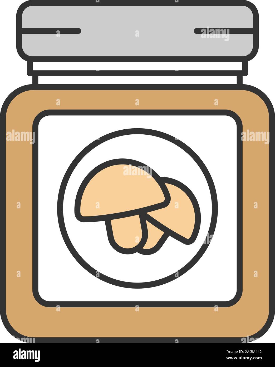 Dosen Champignons Farbe Symbol. Isolierte Vector Illustration Stock ...
