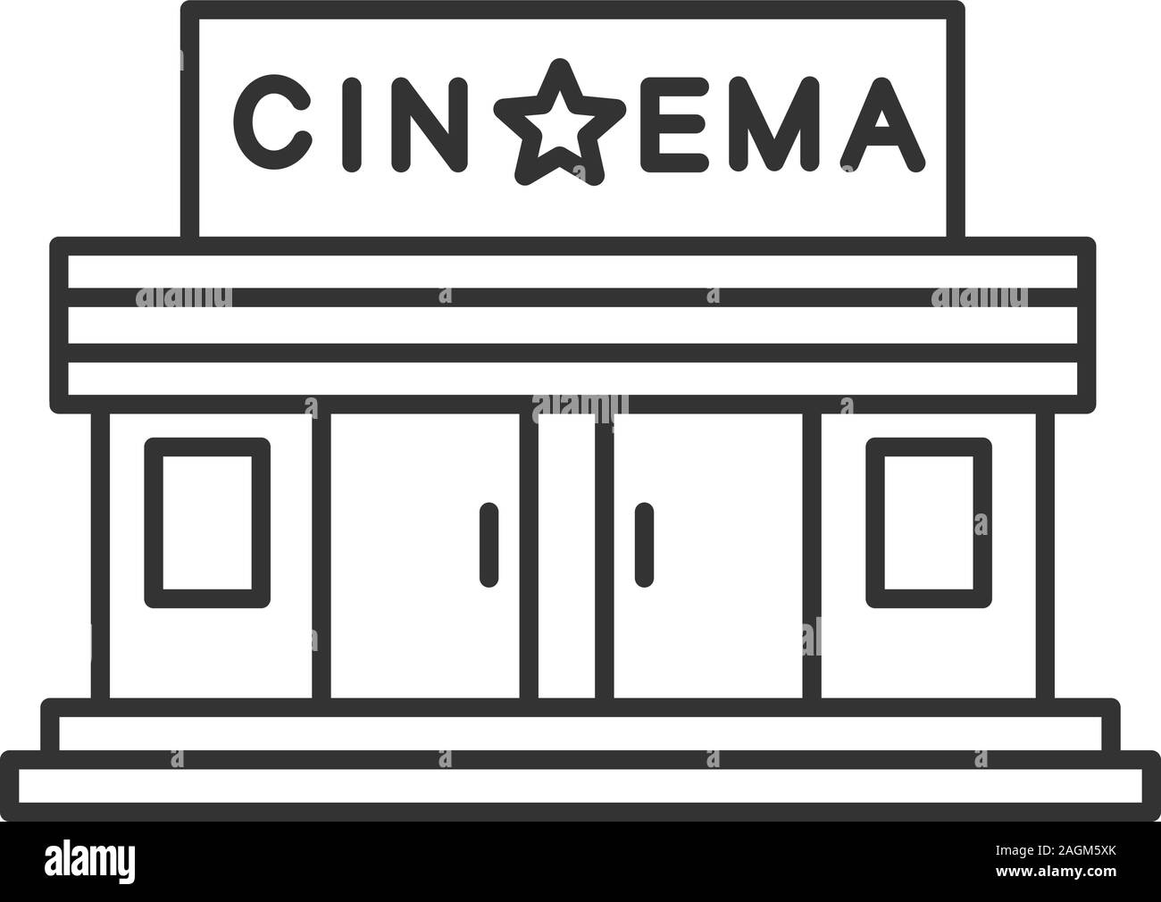 Kino Gebäude linear Symbol. Dünne Linie Abbildung. Kino. Kontur Symbol ...