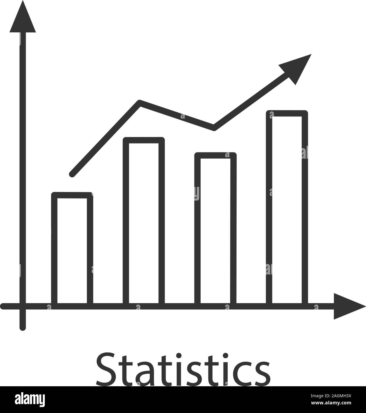 Statistiken lineare Symbol. Marktwachstum Chart. Gewinn steigt. Dünne ...
