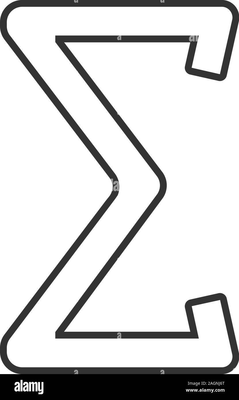 Summierung lineare Symbol. Dünne Linie Abbildung. Summe oder ...