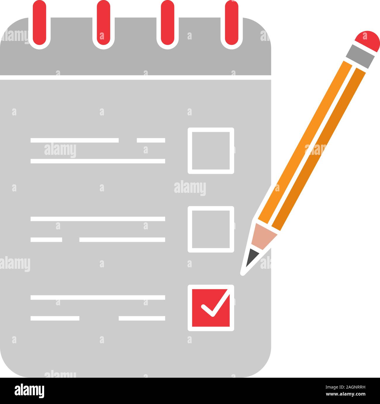 Aufgabenliste Glyphe Farbe Symbol. Notizblock mit Bleistift. Die, die ...