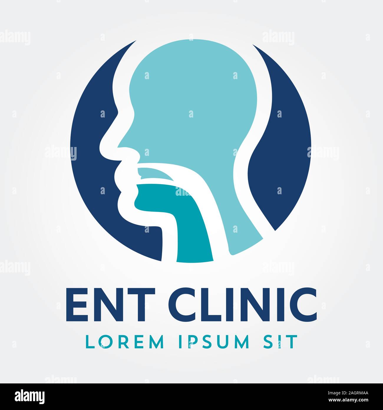 Hno-Logo. Kopf für Ohren, Nase, Hals Arzt Spezialisten. logo Konzept ...