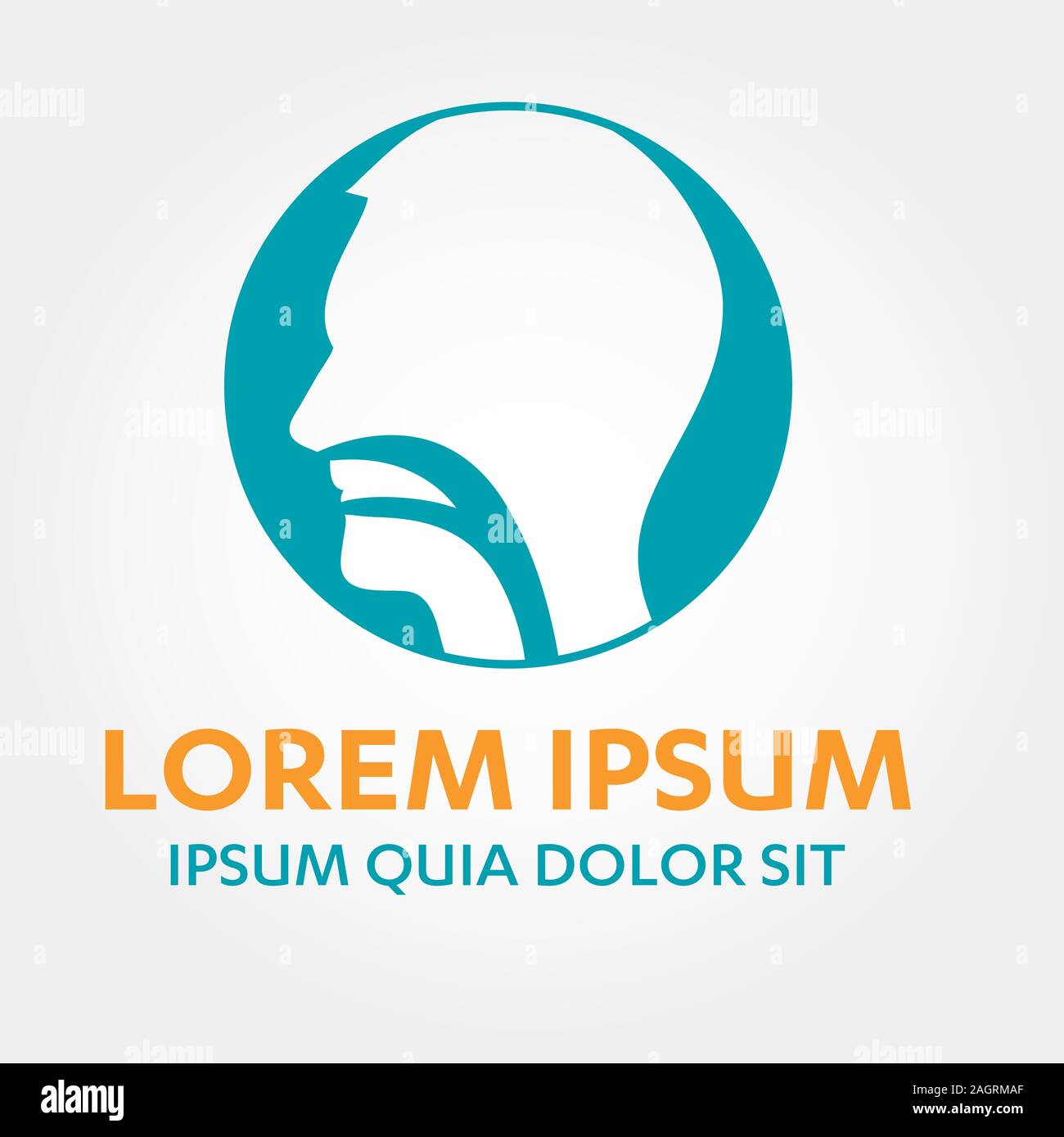 Hno-Logo. Kopf für Ohren, Nase, Hals Arzt Spezialisten. logo Konzept ...