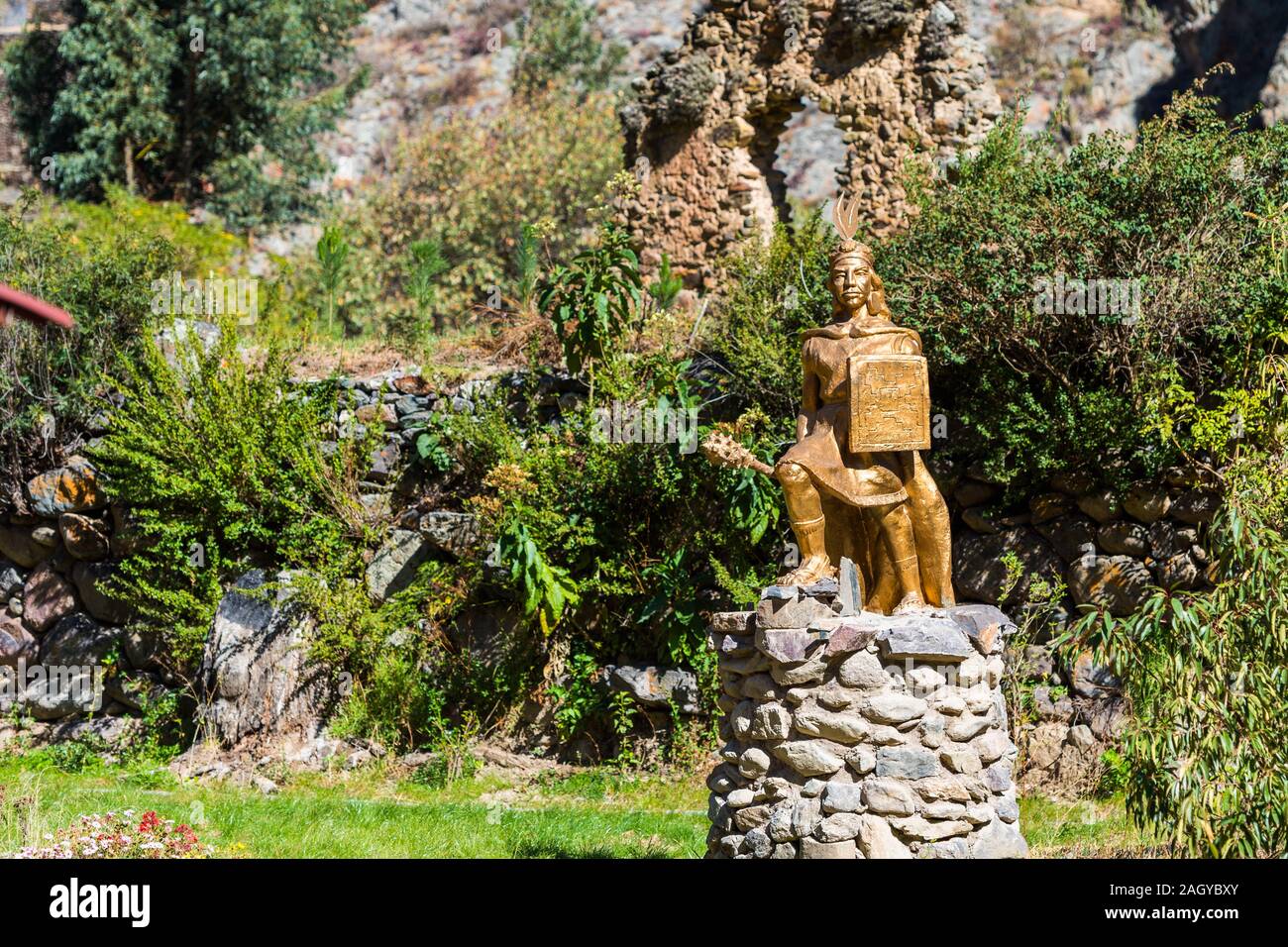 Cusco Inca Pachacutec Peru Peruanische Skulptur Statue Stockfotos und ...
