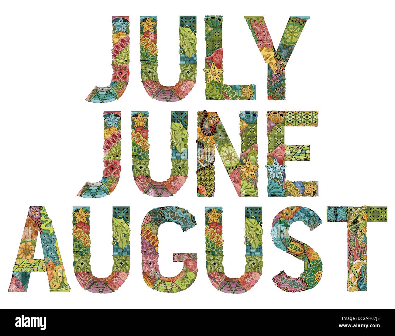 Juli bis august Stock-Vektorgrafiken kaufen - Alamy