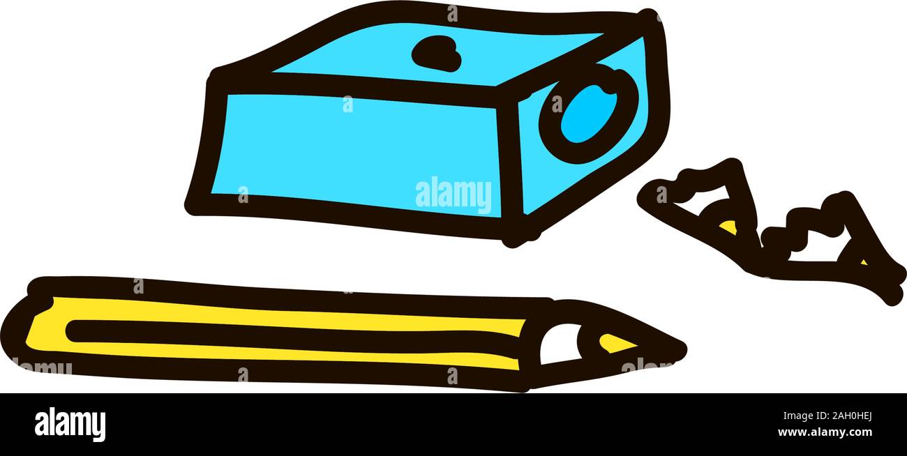 Bleistift und spitzer Skalenhaube Flat Style farbige cartoon ...