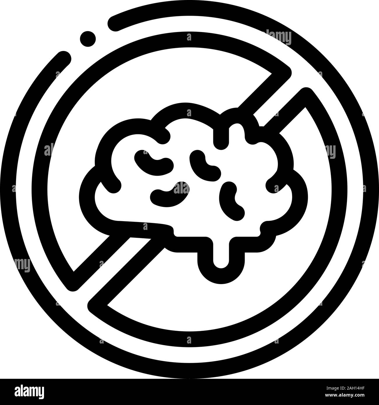 Gehirn durchgestrichen Symbol Überblick Abbildung Stock-Vektorgrafik ...