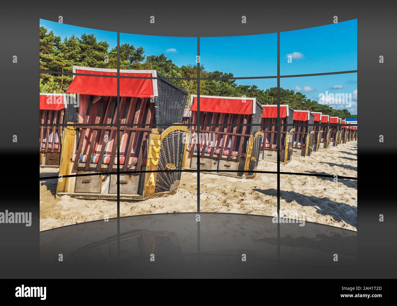 Liegen am Strand der Ostsee, Ostseebad Binz, Insel Rügen, Grafschaft ...