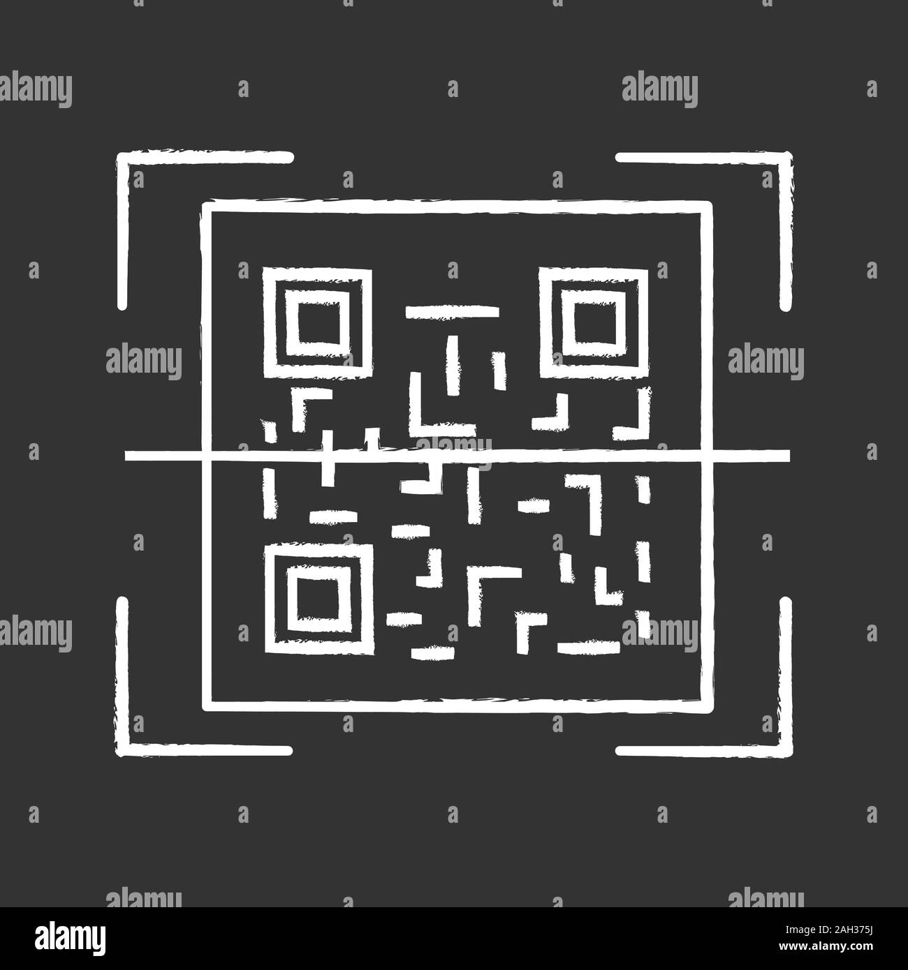 QR-Code scanner Chalk Symbol. Quick Response Code. Matrix Barcode ...