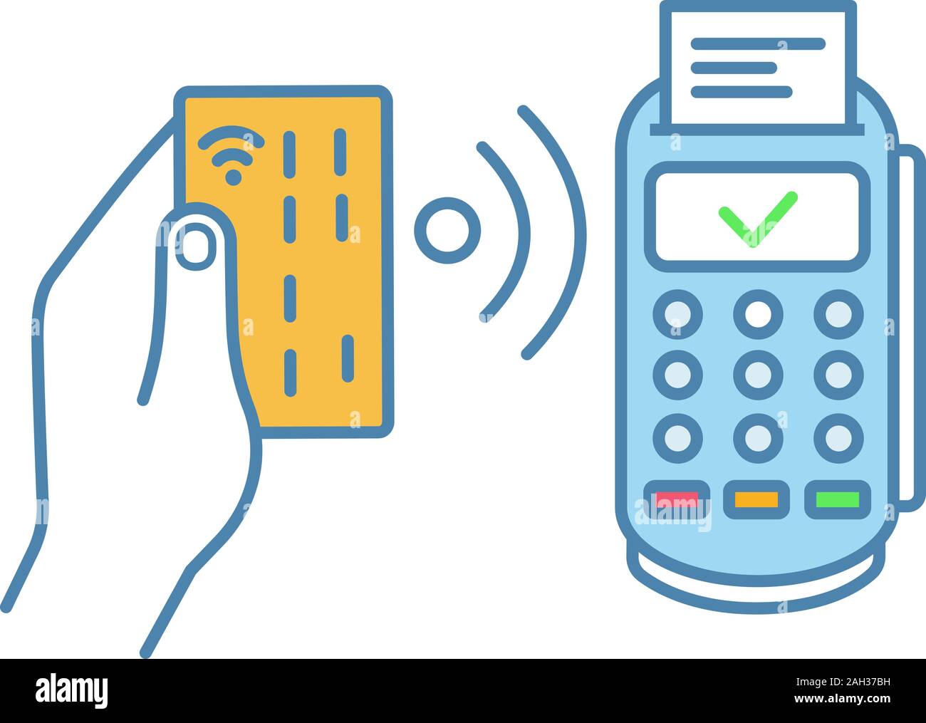 NFC payment Farbe Symbol. POS-Terminal. Payment Terminal. Kontaktlose ...